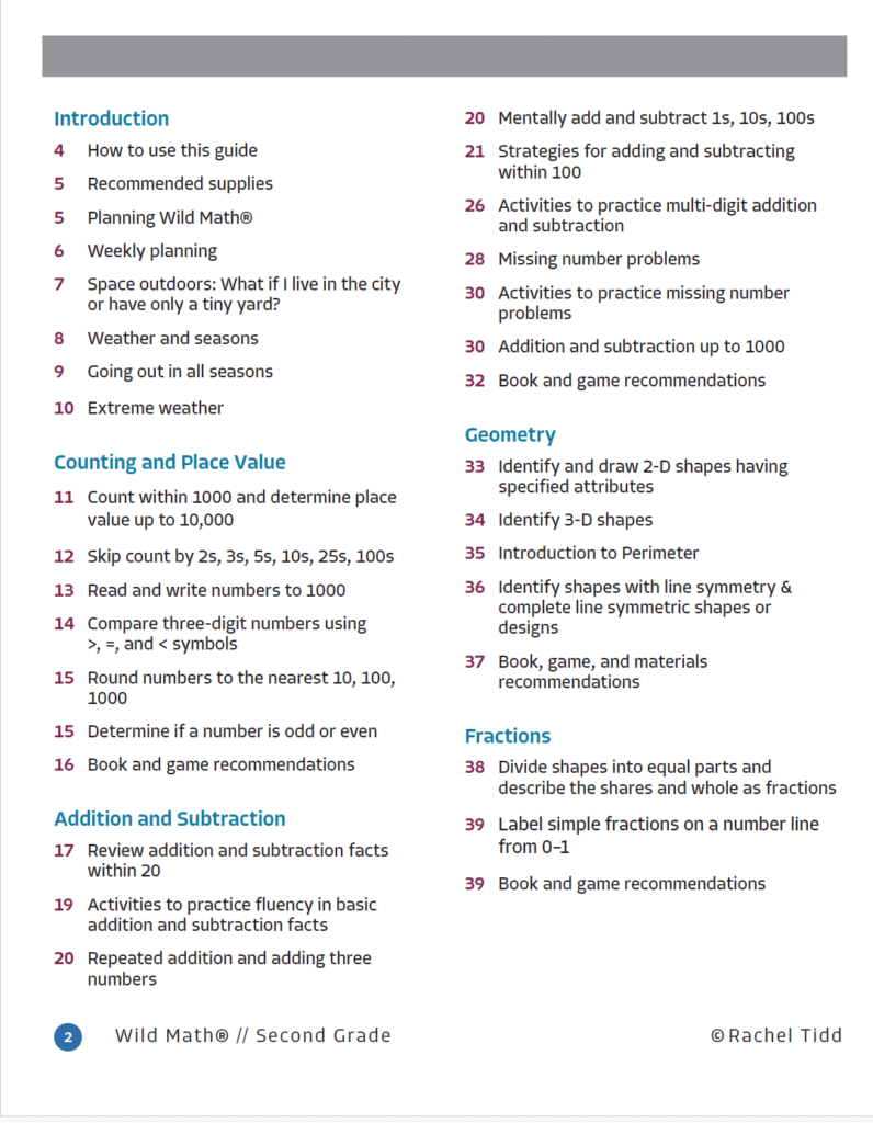 Wild Math Curriculum: Second Grade | Wild Learning